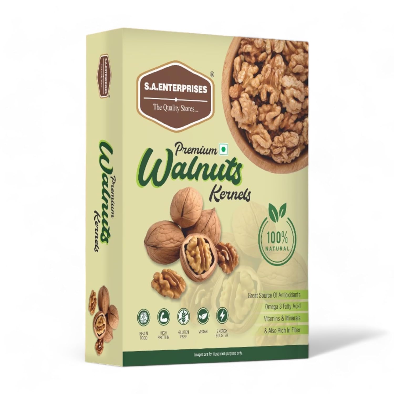 Organic Walnut Kernels By S.A. Enterprises 200gm, | Rich In Protein ...