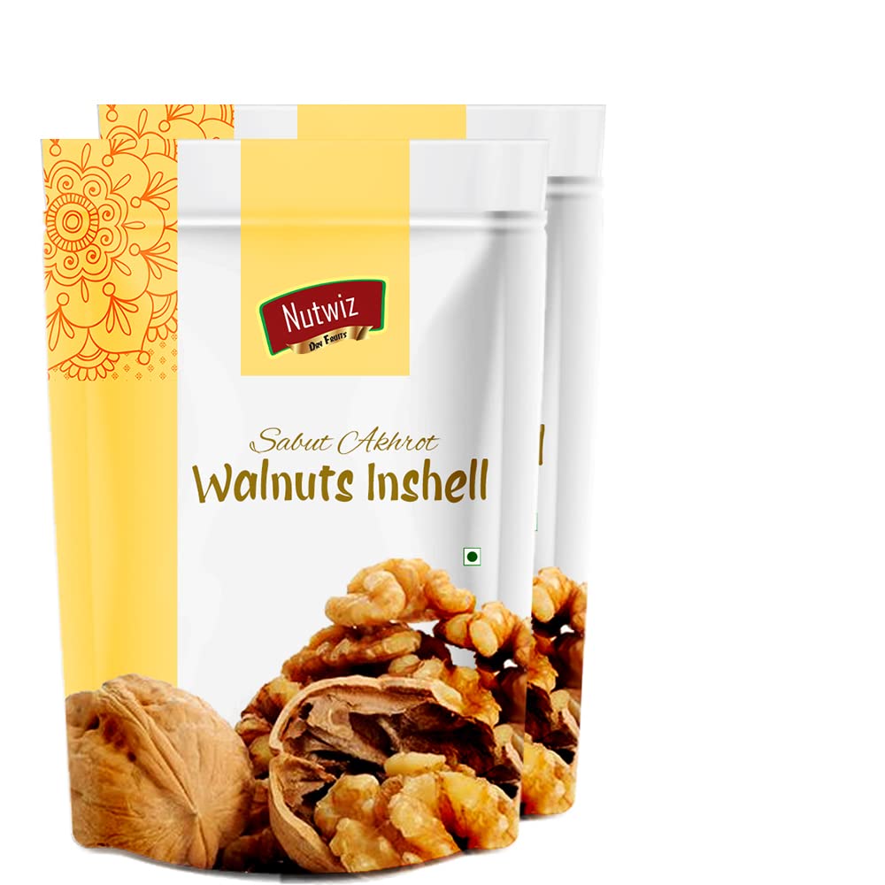 Organic Walnuts Inshell By Nutwiz 500gm, (250gm * Pack Of 2) | Vitamins & Minerals Healthy Dry ...