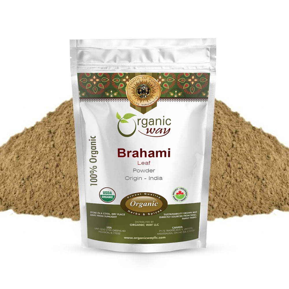 Organic Way Brahmi Leaf Powder, 1/4 lbs, Organic, USDA Certified ...