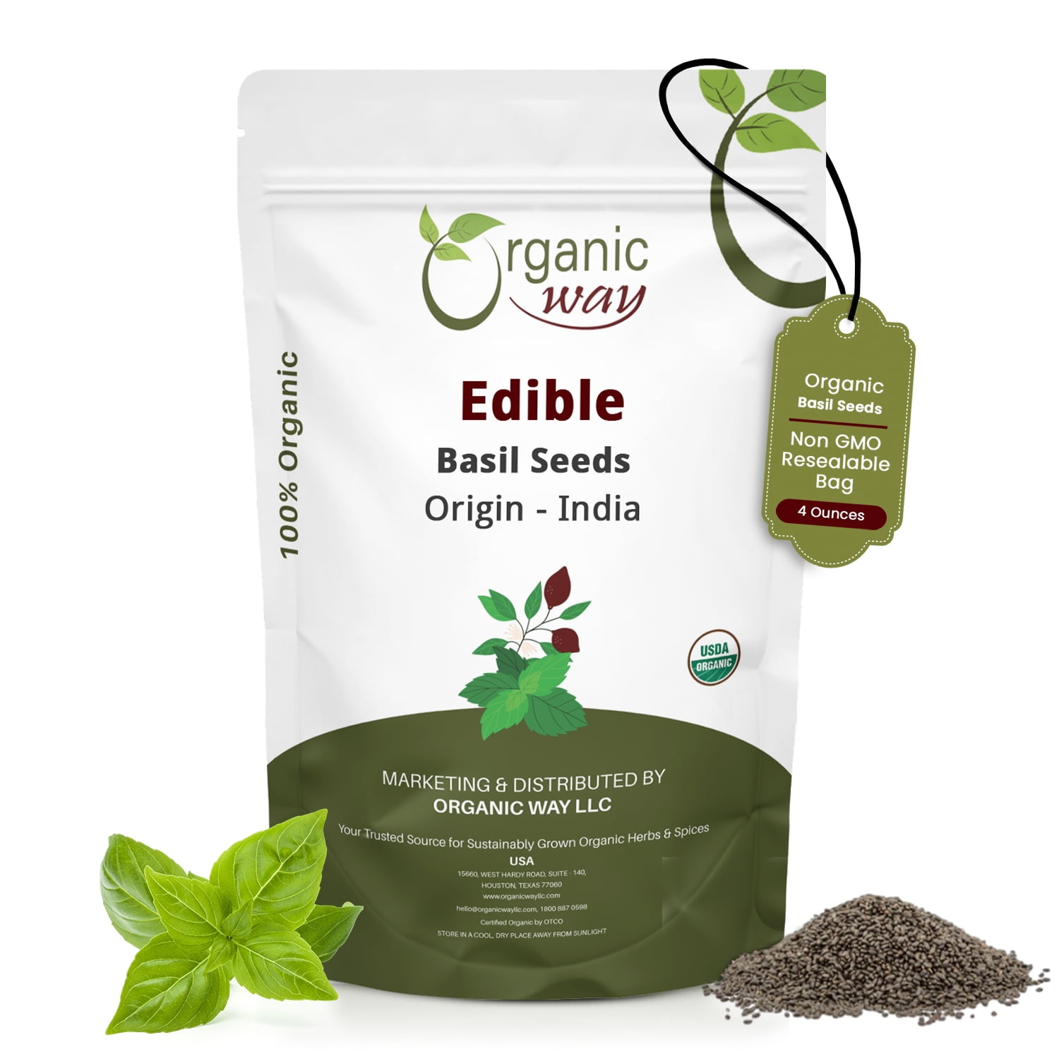 Organic Way Edible Basil Seeds, Nutrient-Packed Superfood, Supports ...