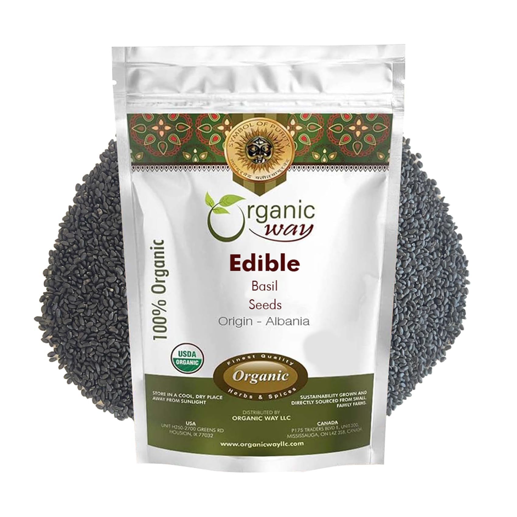 Organic Way EdibleTRDN Basil Seeds | Organic & Kosher Certified | Sabja Seeds Rich in Fibers ...