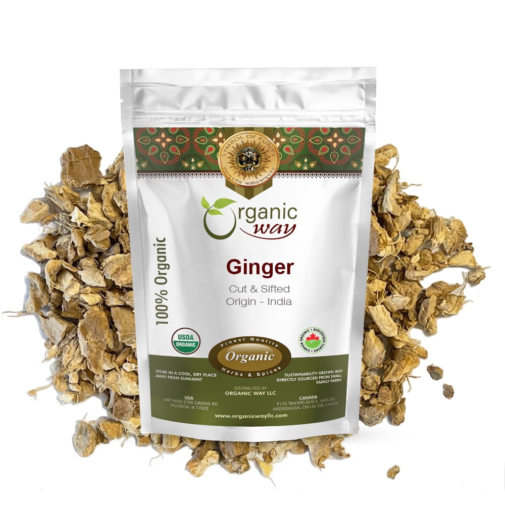 Organic Way Cut & Sifted Ginger Root - Vegan, Non-GMO, Gluten Free ...