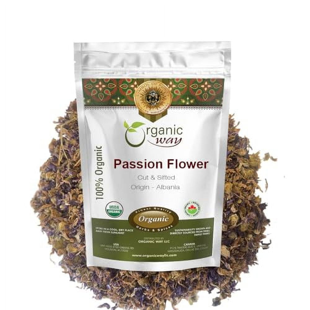 Organic Way Passion Flower Cut & Sifted Herbal Tea, Wild-Harvested ...
