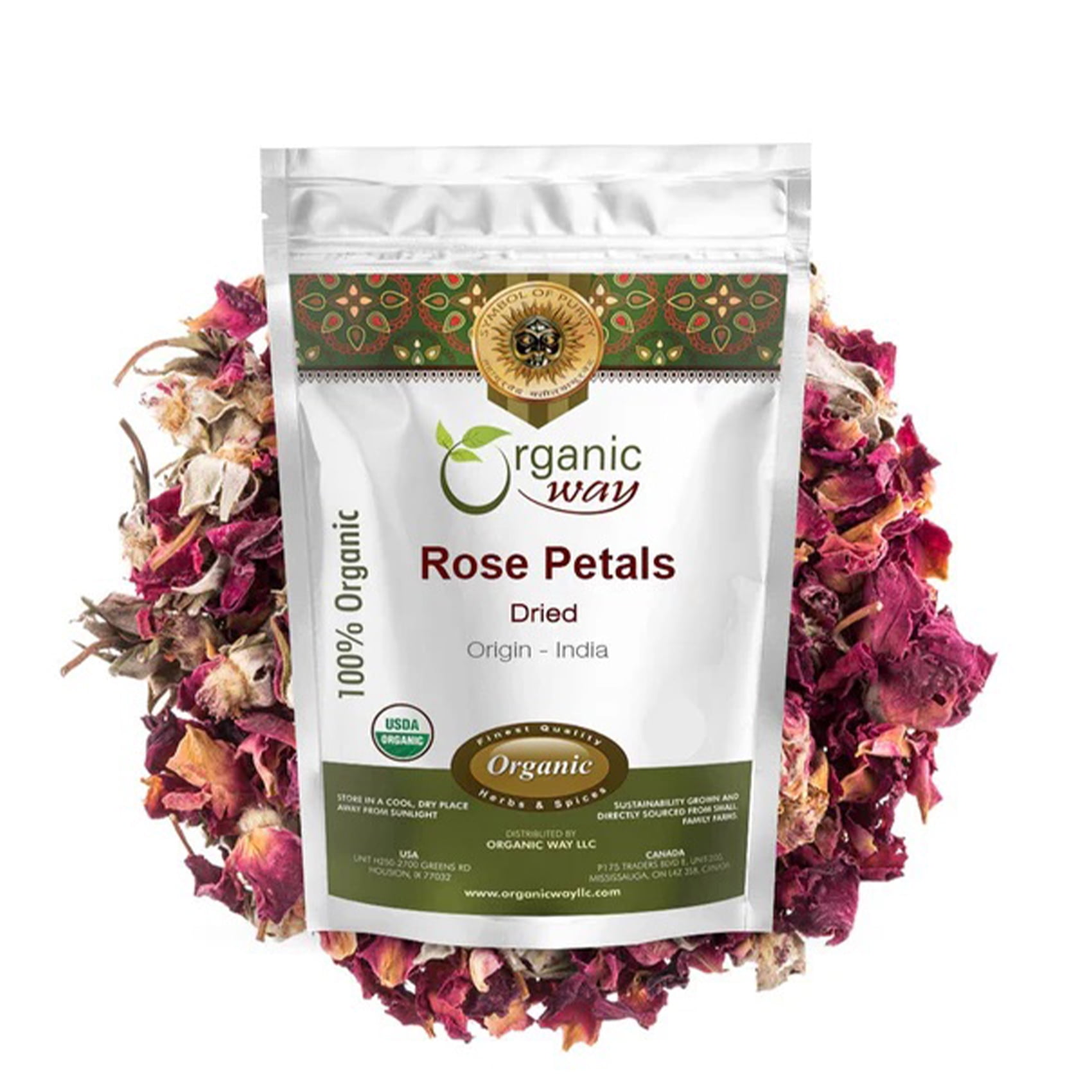 Organic Way Dried Rose Petals, Edible and Fragrant, USDA Organic, Vegan ...