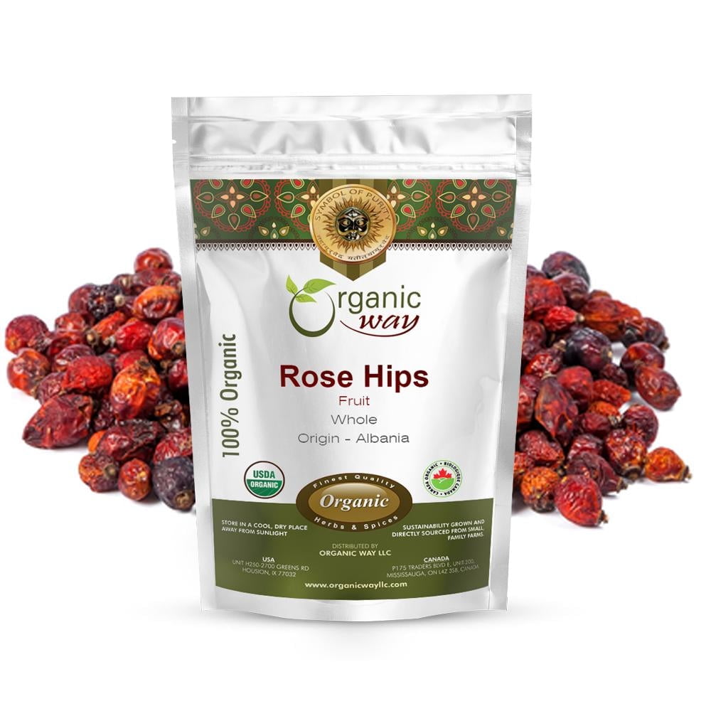 Organic Way Rosehips Fruit Whole (Rosa Canina) - European Wild-Harvest ...