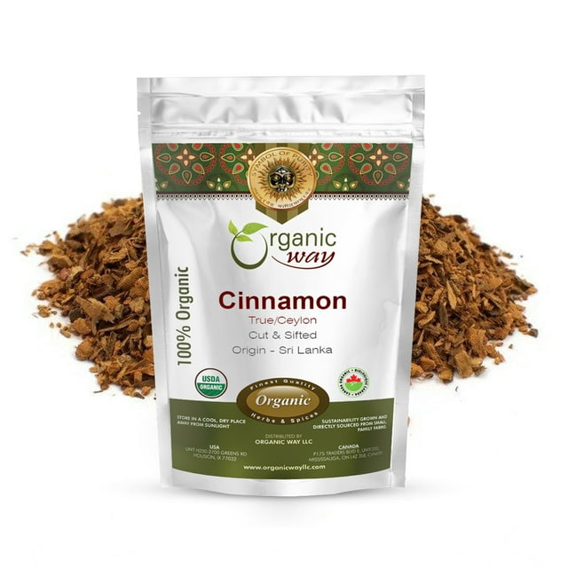 Organic Way True Ceylon Cinnamon Cut & Sifted (Cinnamomum verum) - Adds ...