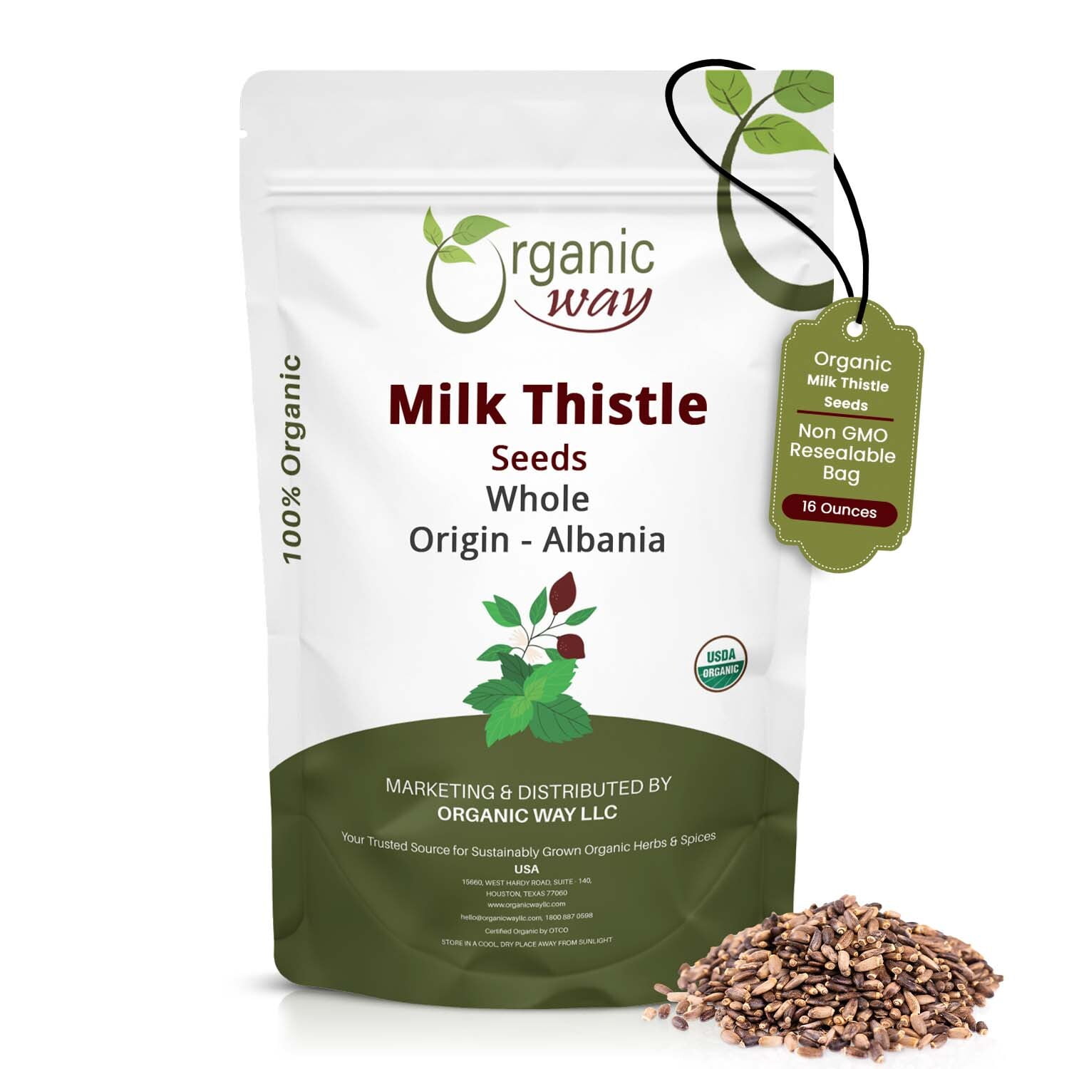 Organic Way Whole Milk Thistle Seeds (Silybum Marianum) - European Wild-Harvest | Organic ...