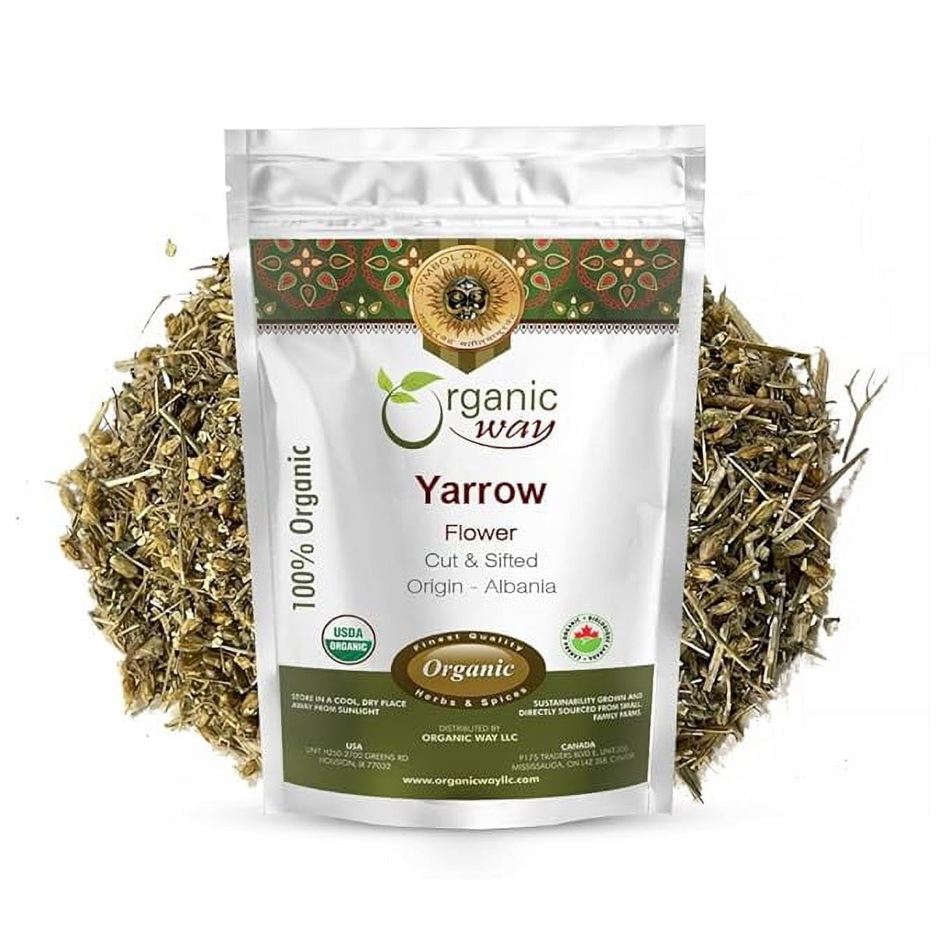 Organic Way Yarrow Flower Cut & Sifted (Achillea millefolium) - Herbal ...
