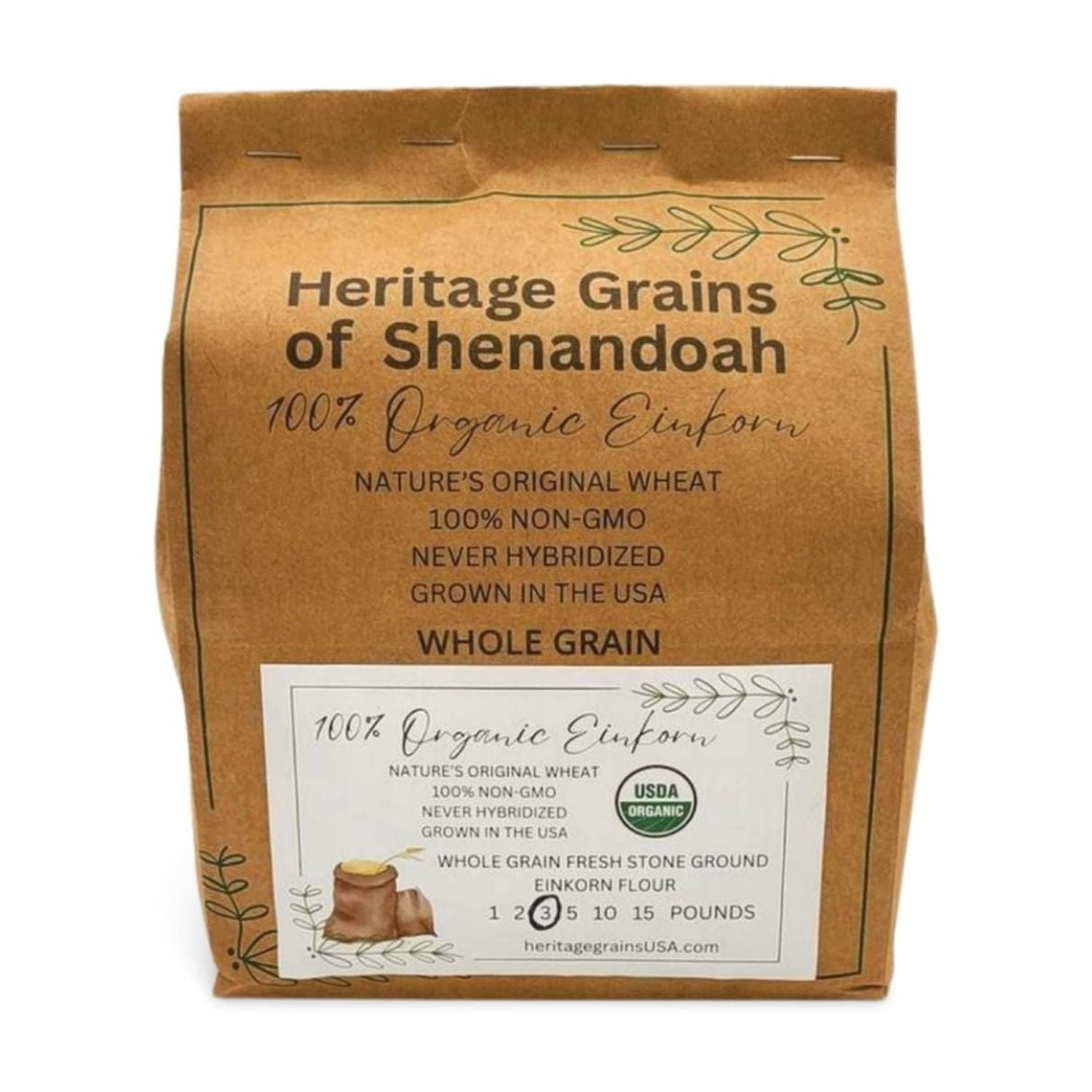 Organic Whole Grain Einkorn, Fresh Stone-Ground & USA Grown, ZJQF ...