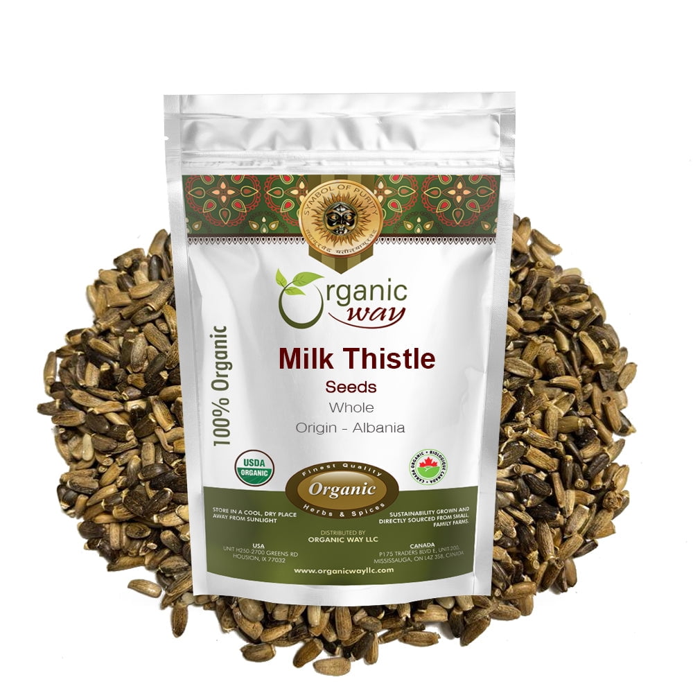 Organic Whole Milk Thistle Seeds - Organic, Kosher & USDA Certified 1 ...