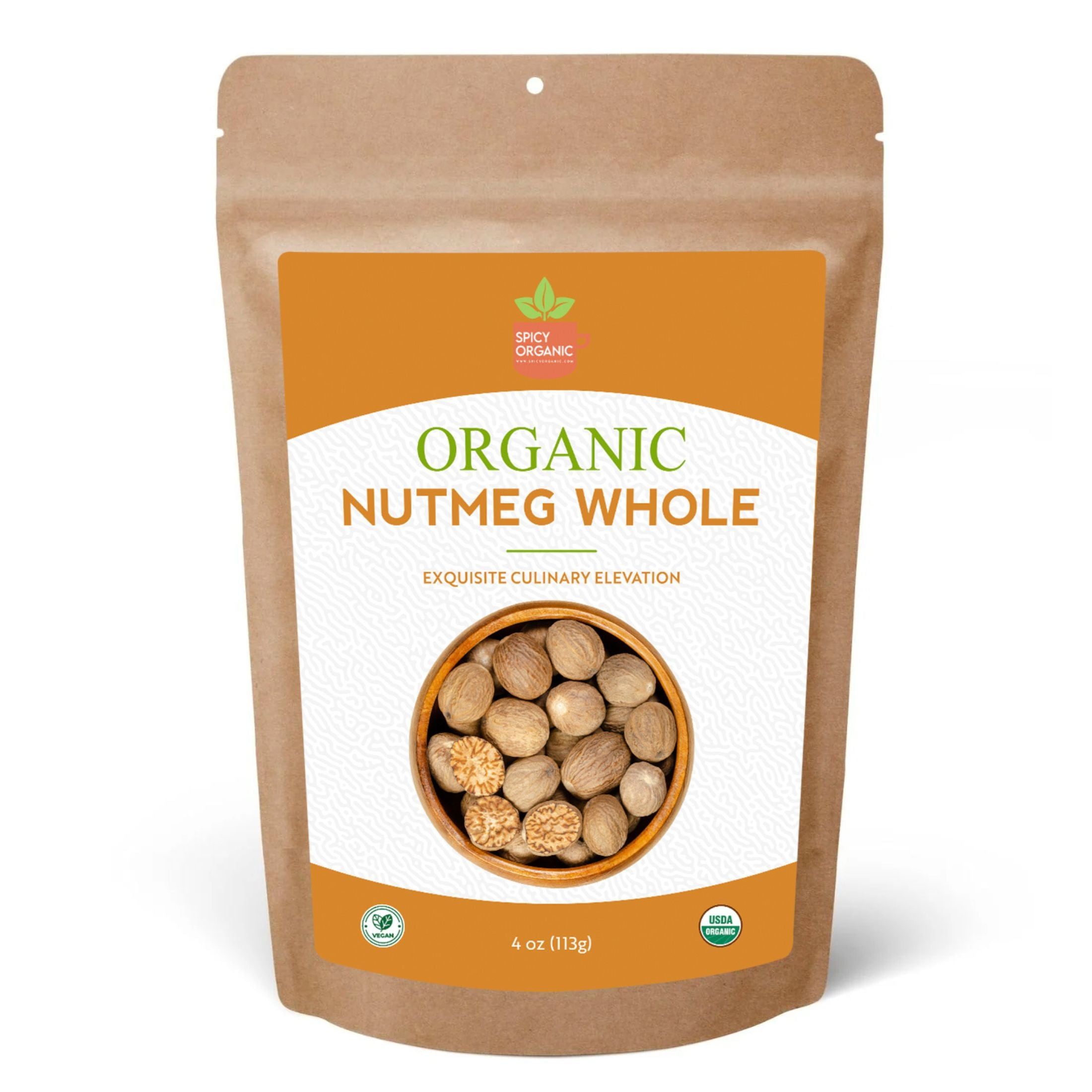 Spicy Organic Whole Nutmeg, USDA Organic, Enhance Baking, Soups ...
