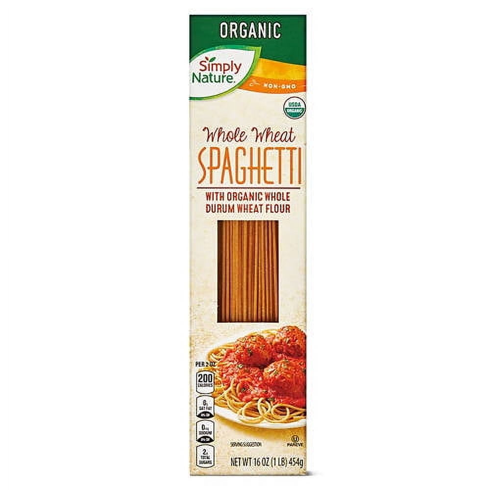 Organic Whole Wheat Spaghetti, 1 lb- Pack of 5 - Walmart.com