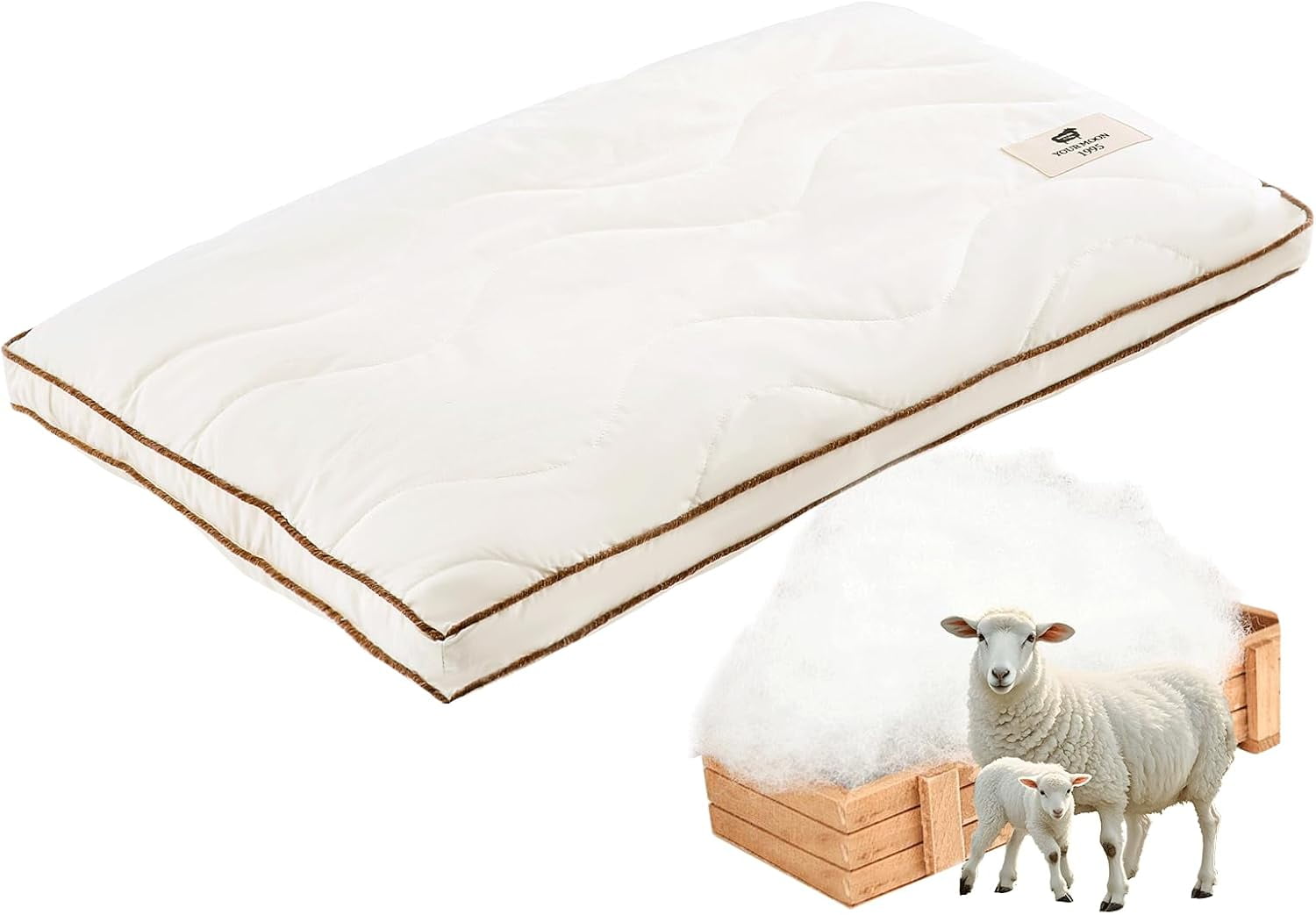 Organic Wool Pillow Queen Size, Support Firm Bed Pillows for Sleeping ...