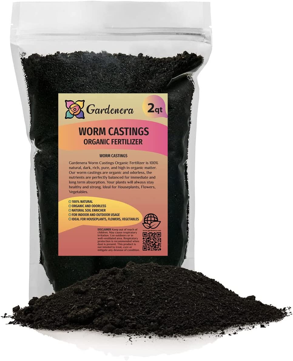 Worm Castings Fertilizer for Houseplant, 2 Quart with Fresh Nutrients ...