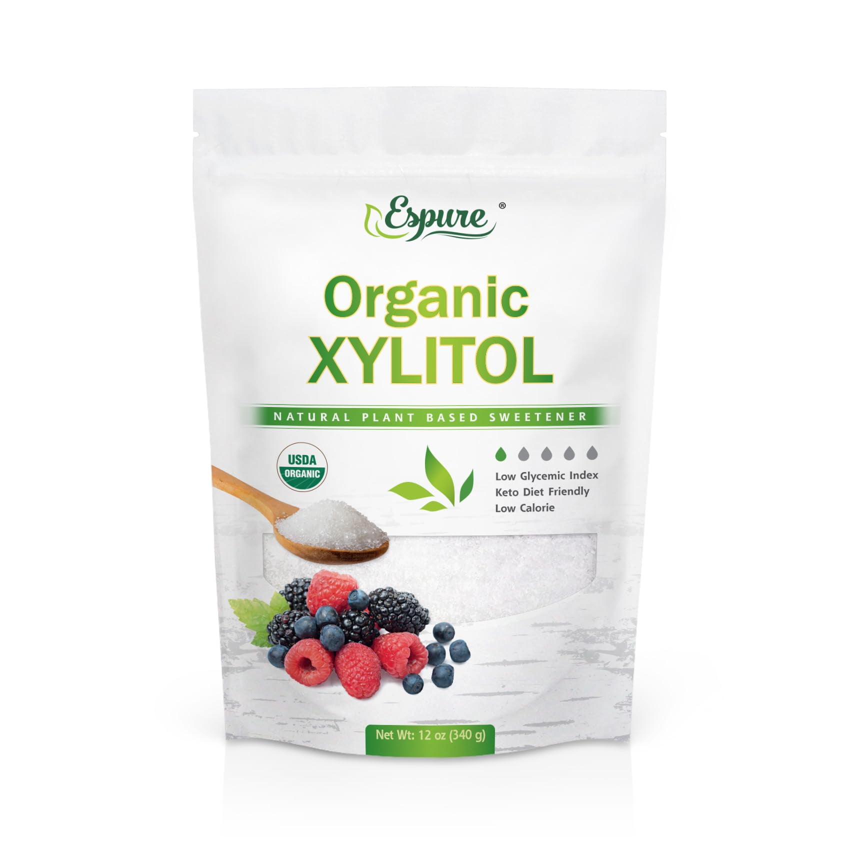 Organic Xylitol - Derived DEF29 from USDA Certified Organic Birch, Low Calorie, Keto, Sugar ...