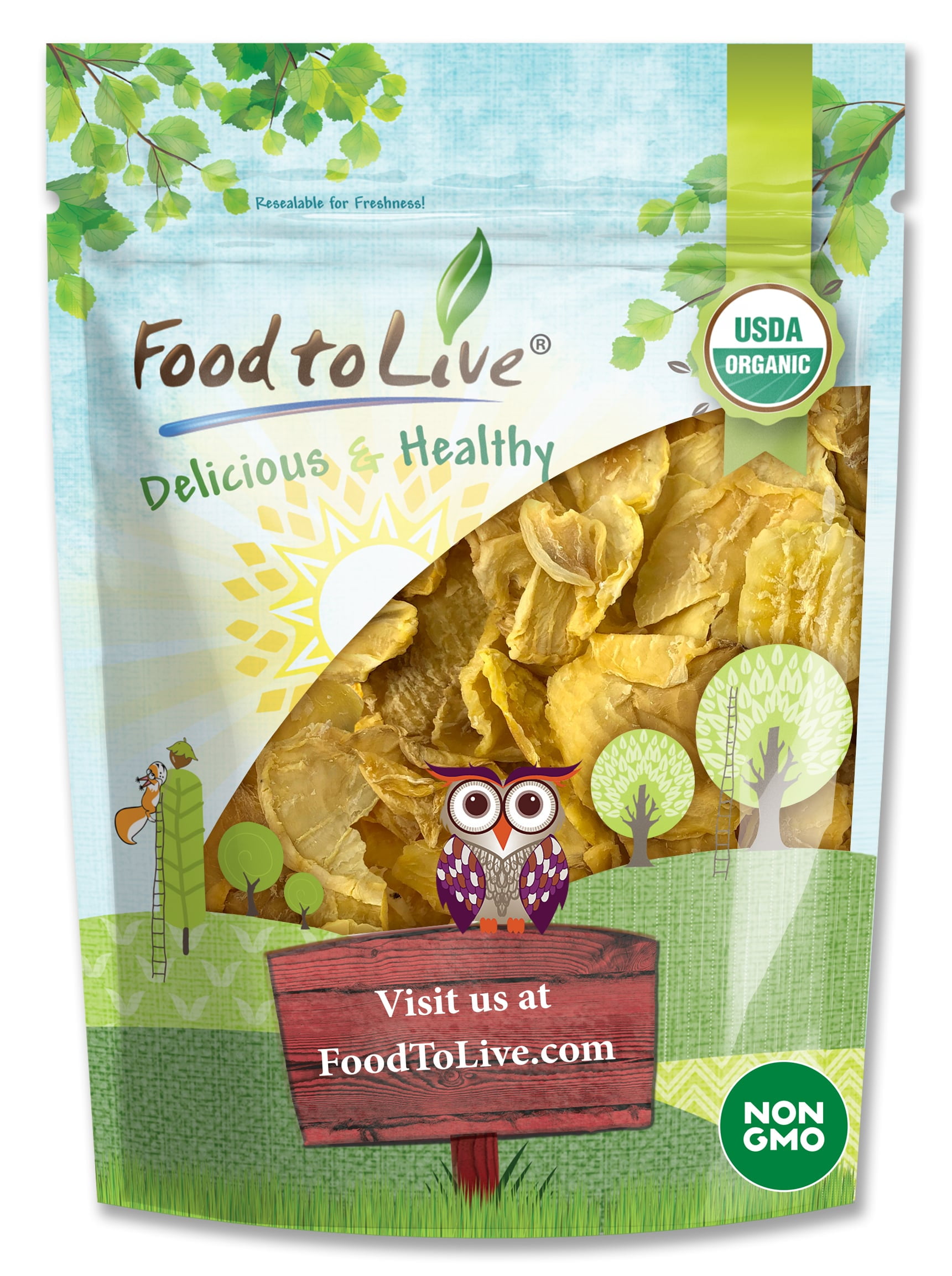 Organic Yacon Slices, 2 Pounds — Non-GMO, Kosher, Raw, Vegan — by Food ...