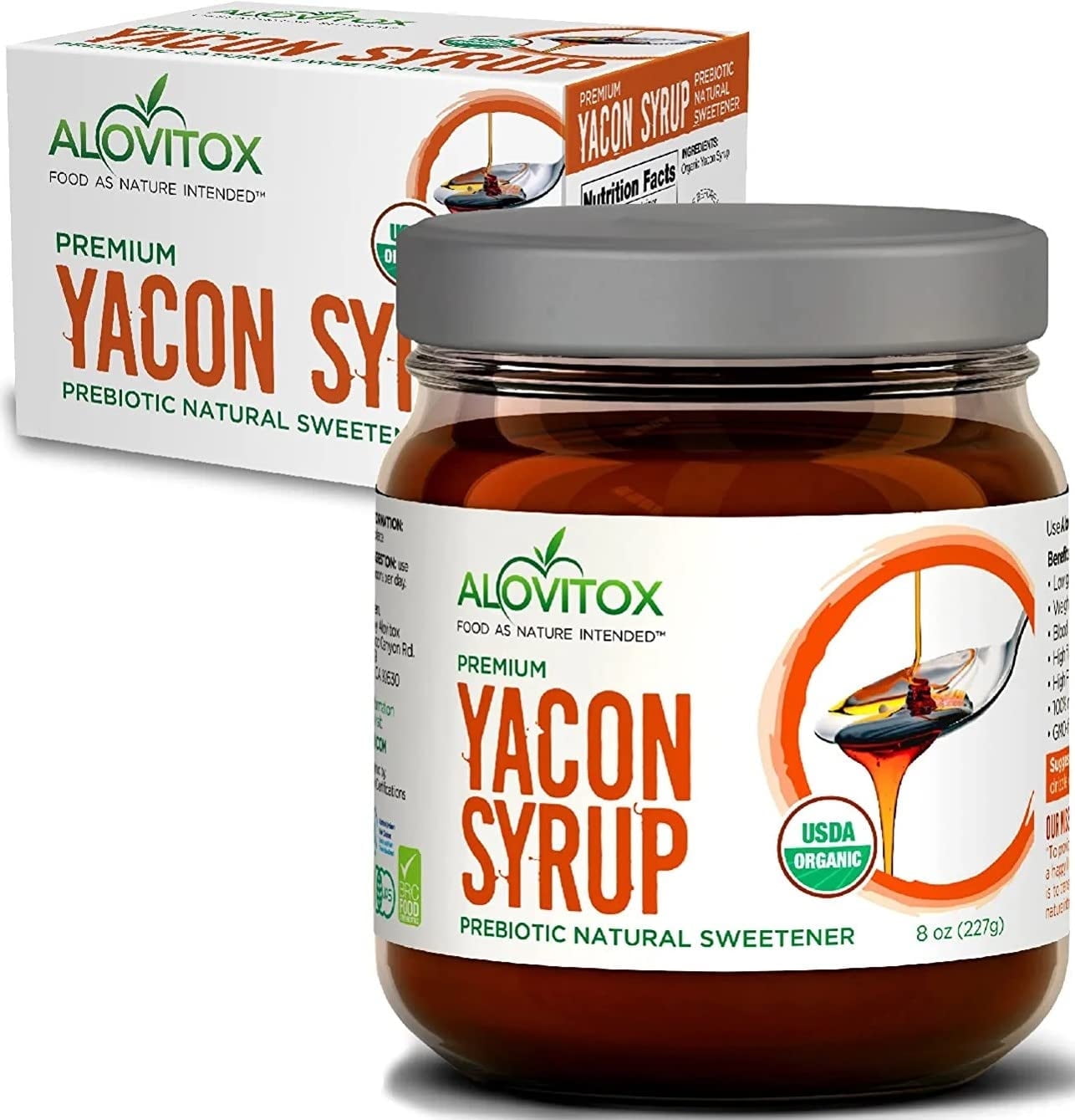 Organic Yacon Syrup by Alovitox - Natural Sweetener Rich in ...