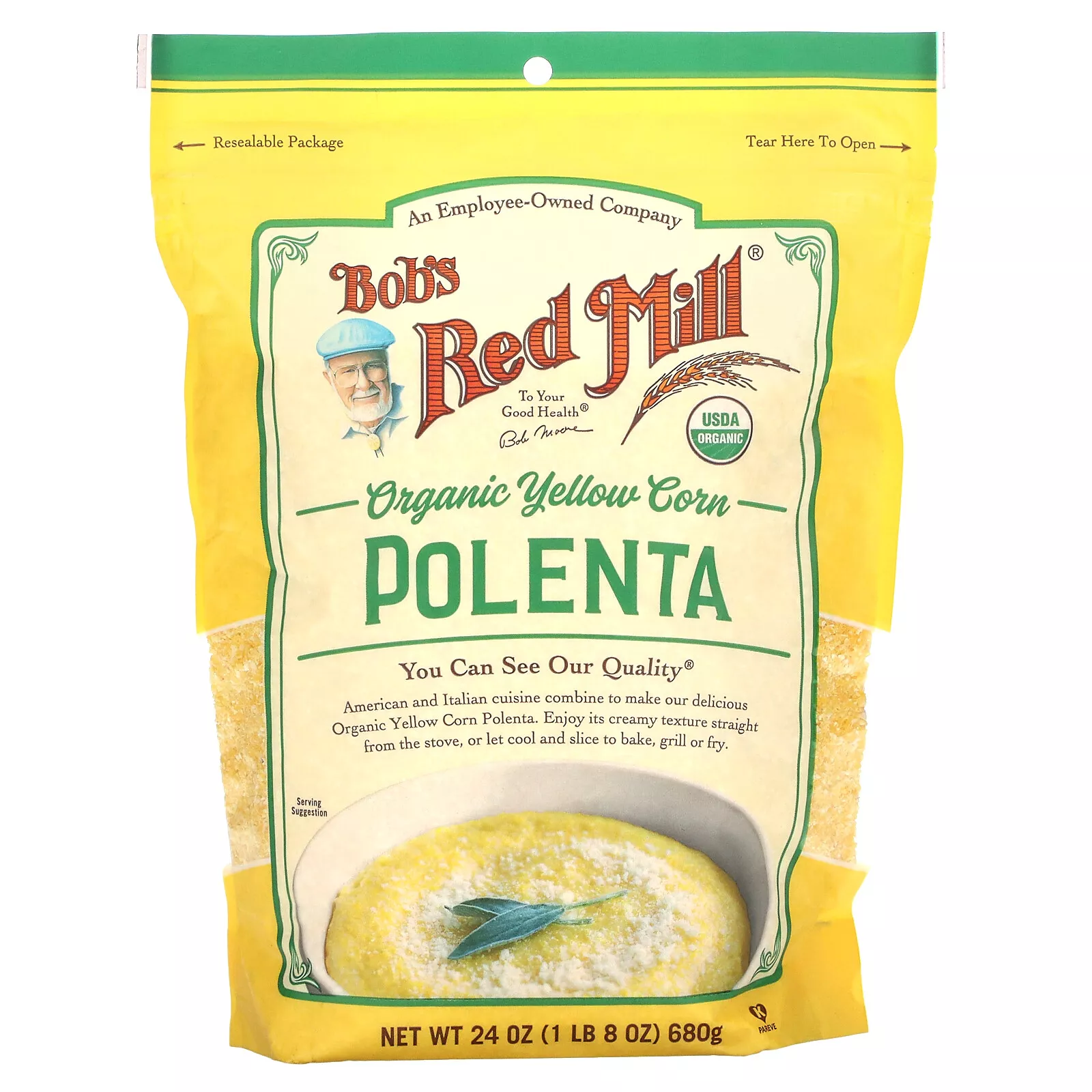 Organic Yellow Corn Polenta, 24 oz (680 g) - Walmart.com