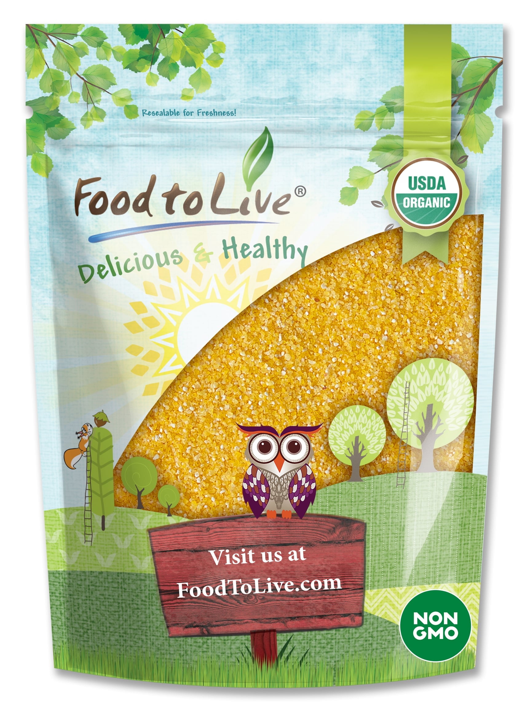 Food to Live Organic Polenta, Dry Cornmeal Grain, 0.75 Pounds — Non-GMO ...
