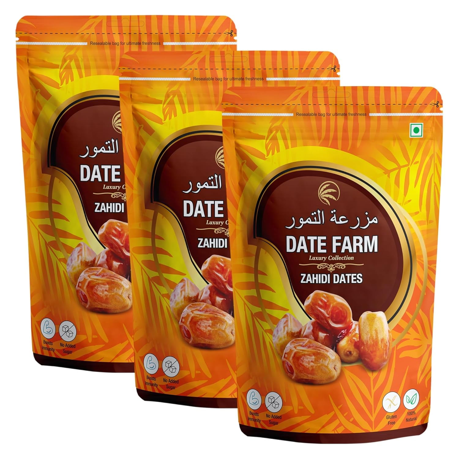 Organic Zahidi Dates By Date Farm 1.5kg, (500gm * Pack Of 3 ...