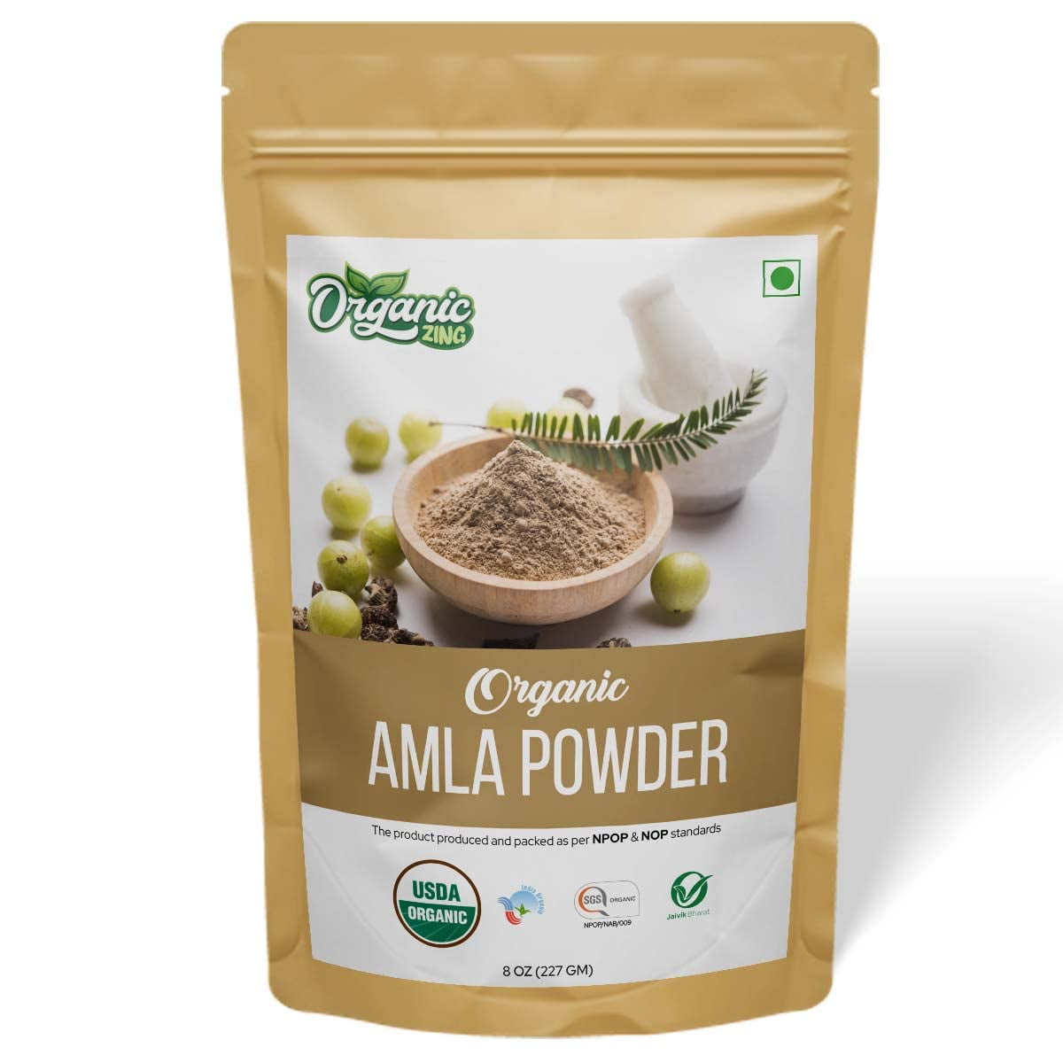 Organic Zing USDA Certified Amla Powder - Indian Gooseberry (Berry ...