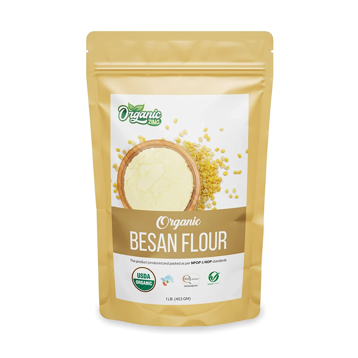 Organic Zing Organic Besan Flour also known as Chickpea Flour, Bengal ...