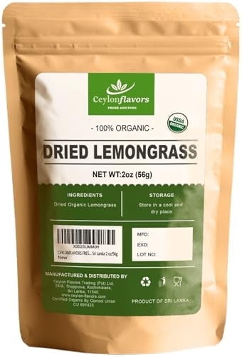 Organic premium grade dried lemon grass cut, harvested from a organic ...