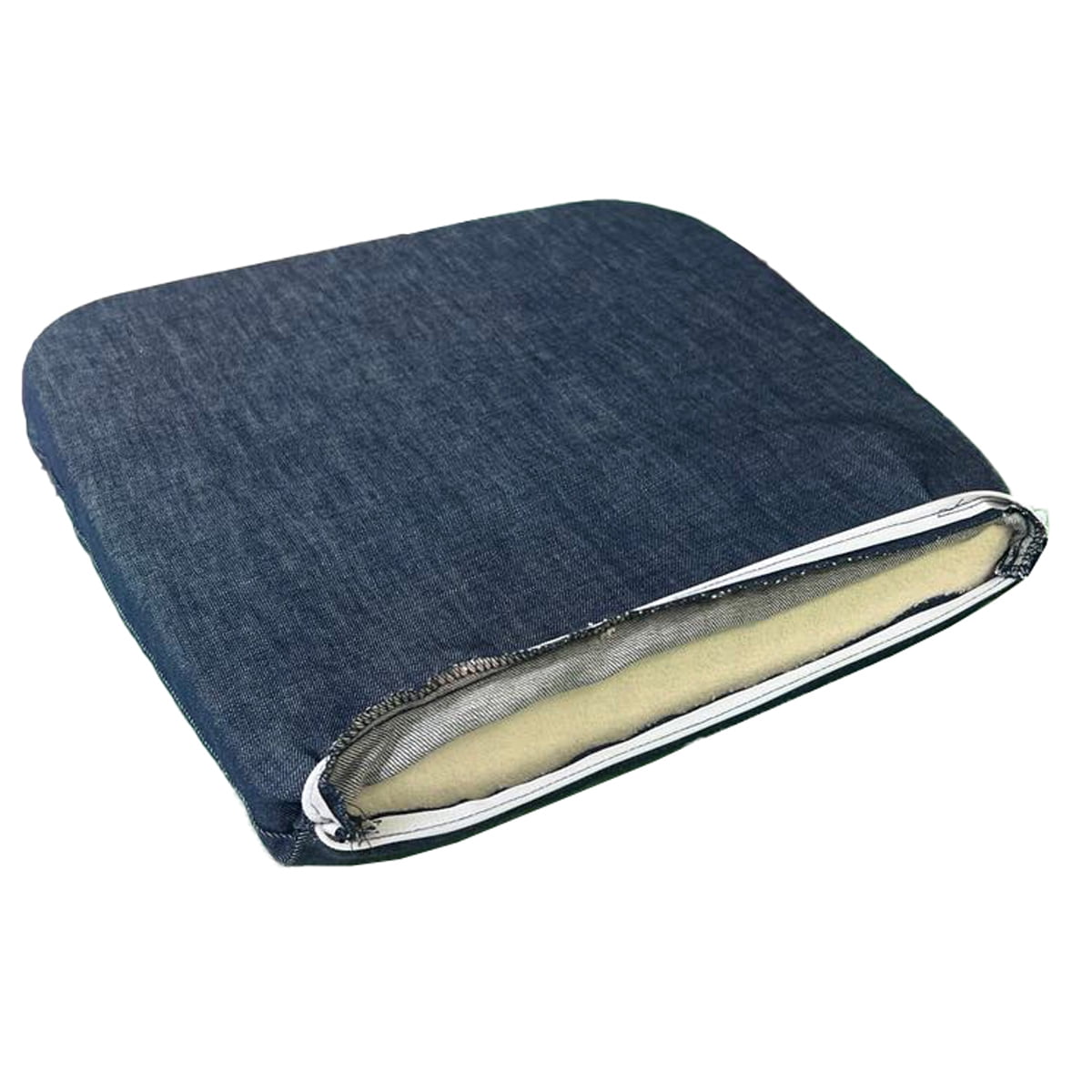 OrganicTextiles 2” Organic Latex Seat Cushion with Dark Blue Organic ...