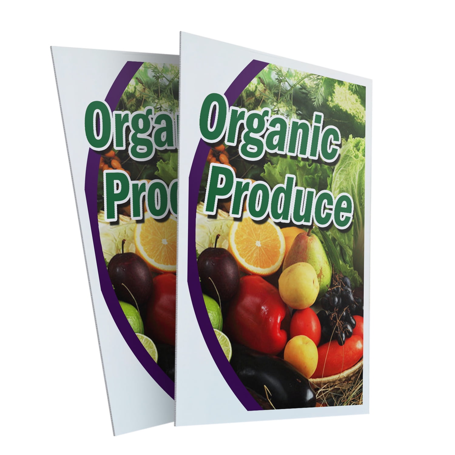 Organice Produce (2-PACK) 24" x 36" Plastic Signs | Sign Insert 4mm ...