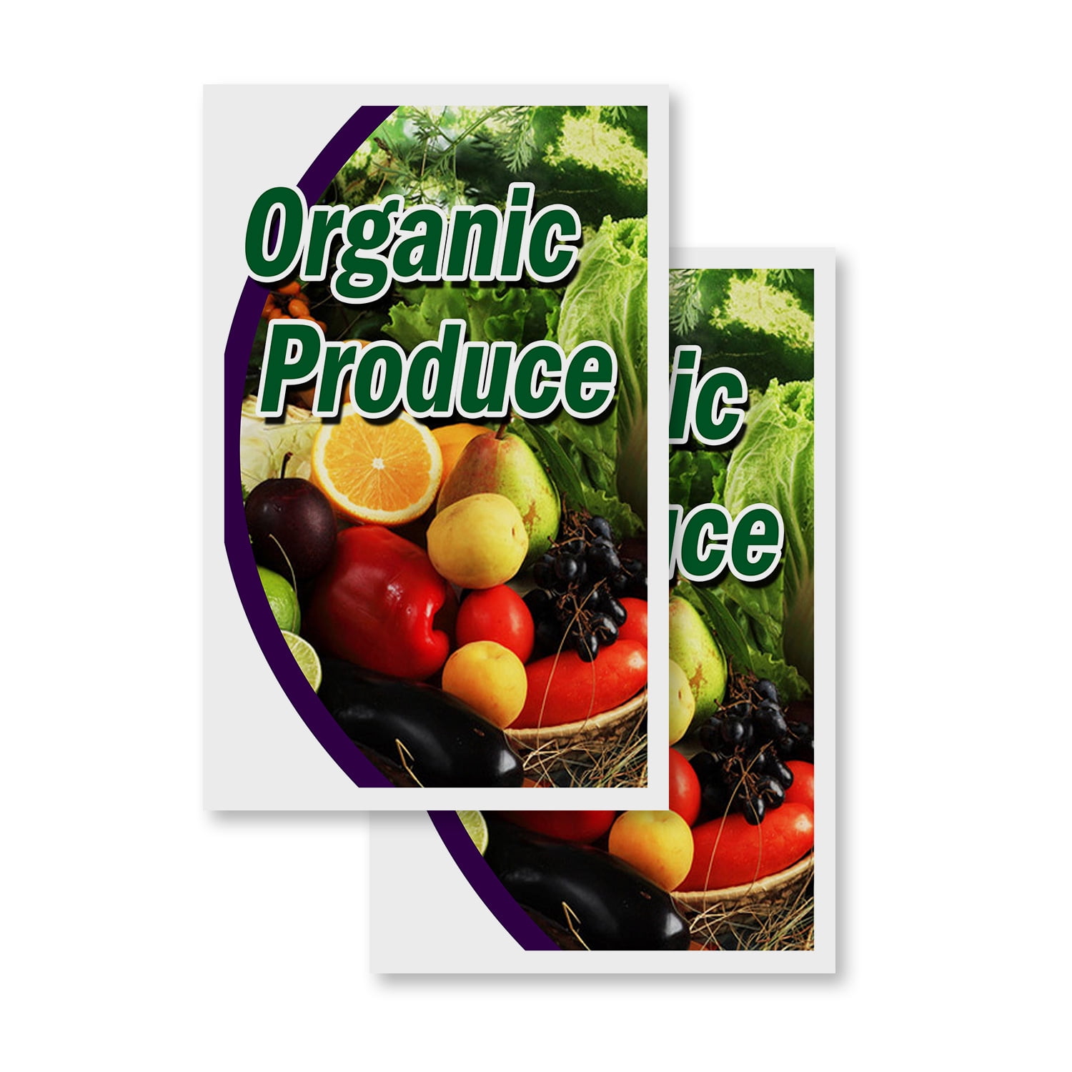 Organice Produce (2-PACK) 24" x 36" Vinyl Decals | Sign Insert Peel ...