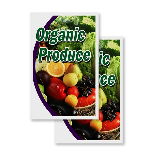 Organice Produce (2-PACK) 24" x 36" Vinyl Decals | Sign Insert Peel ...