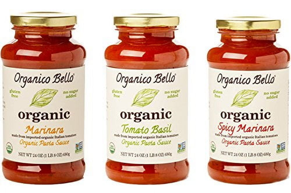 Organico Bello - Organic Gourmet Pasta Sauce - Variety Pack - 24oz ...
