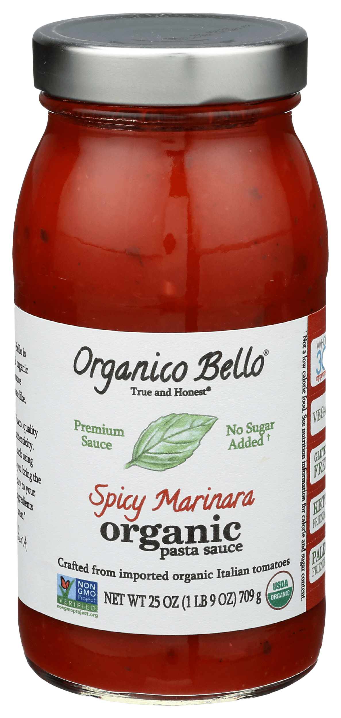 Organico Bello, Organic, Spicy Marinara Pasta Sauce, 25 oz Jar ...
