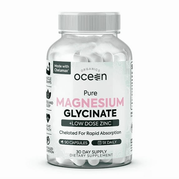 Organics Ocean High Potency Magnesium Glycinate - Daily Support for ...