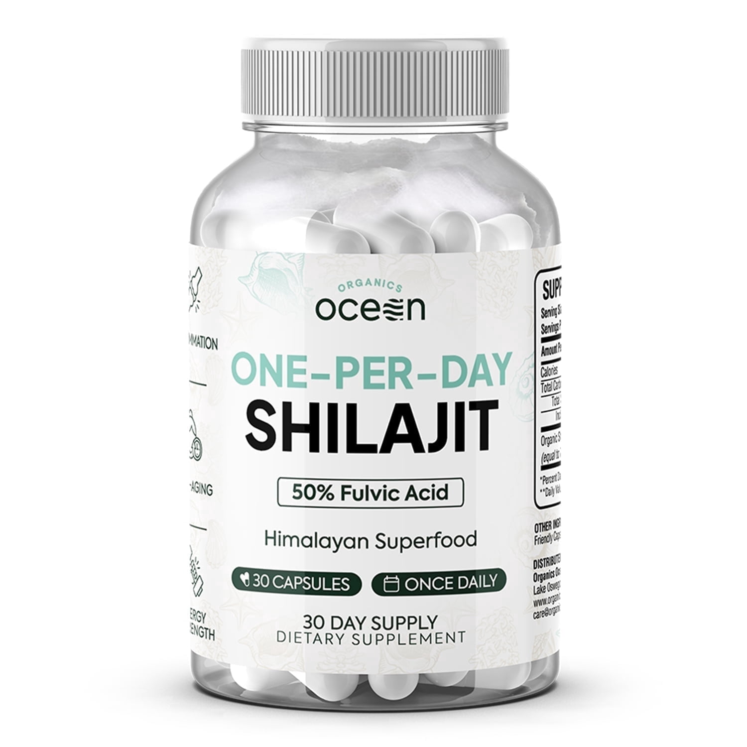 ORGANICS OCEAN, Shilajit Supplement, 30 Capsules, High Potency ...
