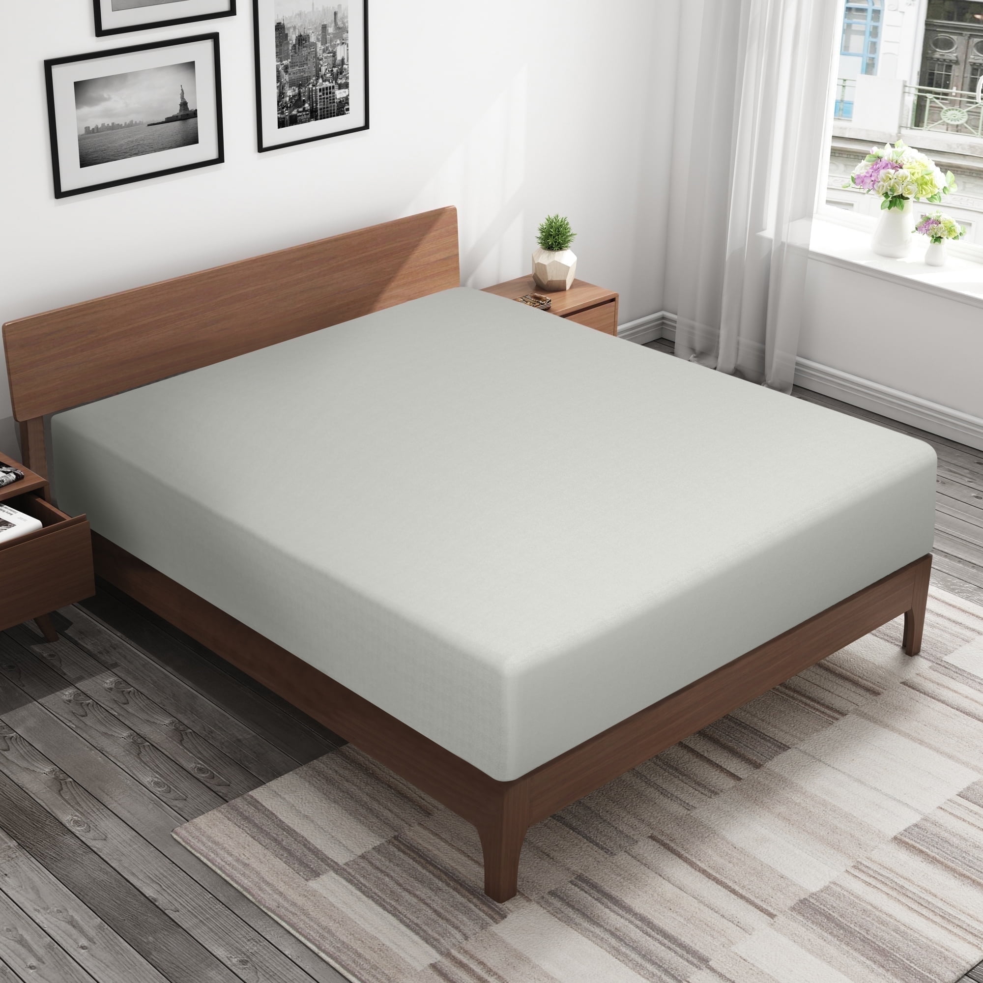 Organictune 100% Brushed Microfiber Fitted Sheet, 1800 Super Soft and ...
