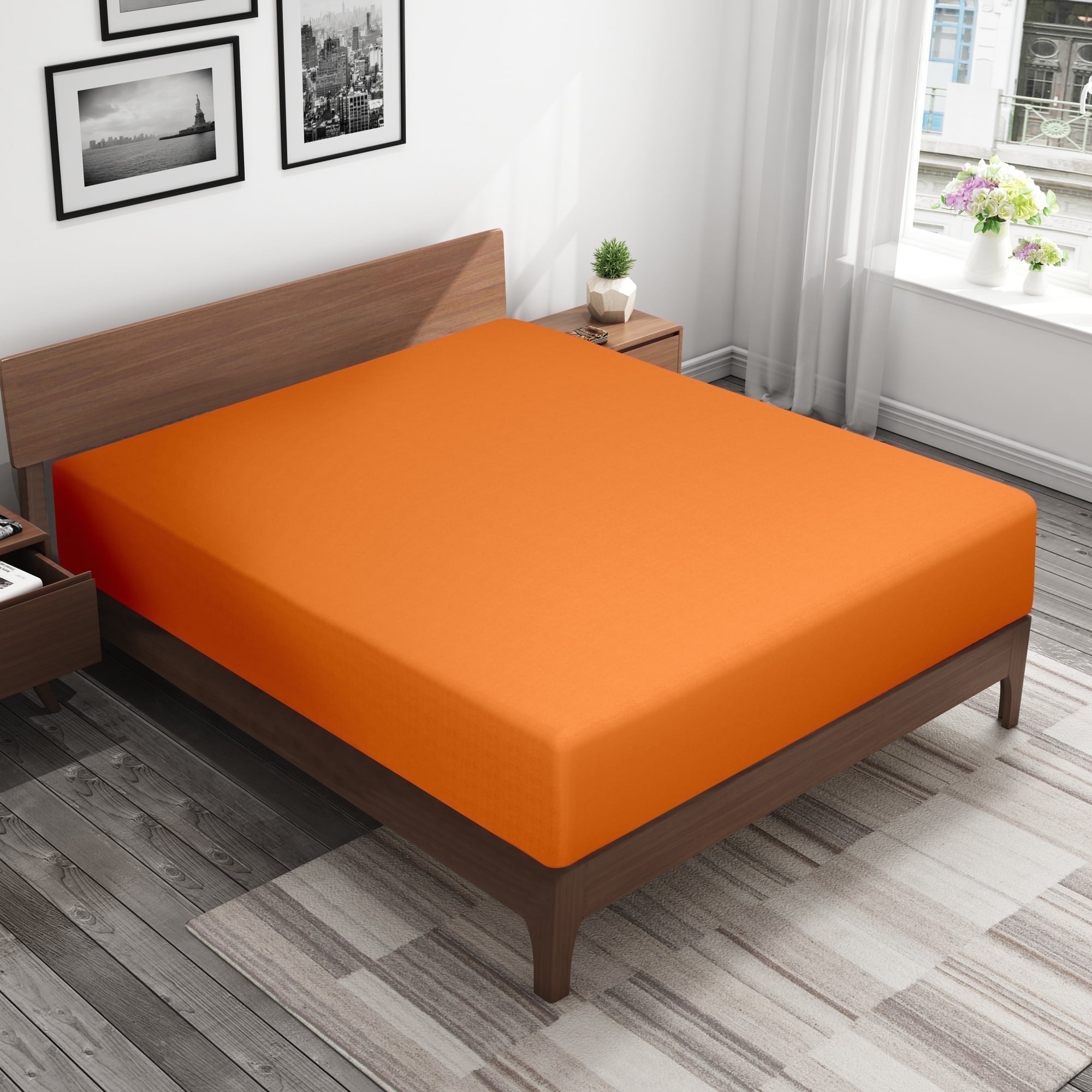 Organictune 100% Brushed Microfiber Fitted Sheet, 1800 Super Soft and ...