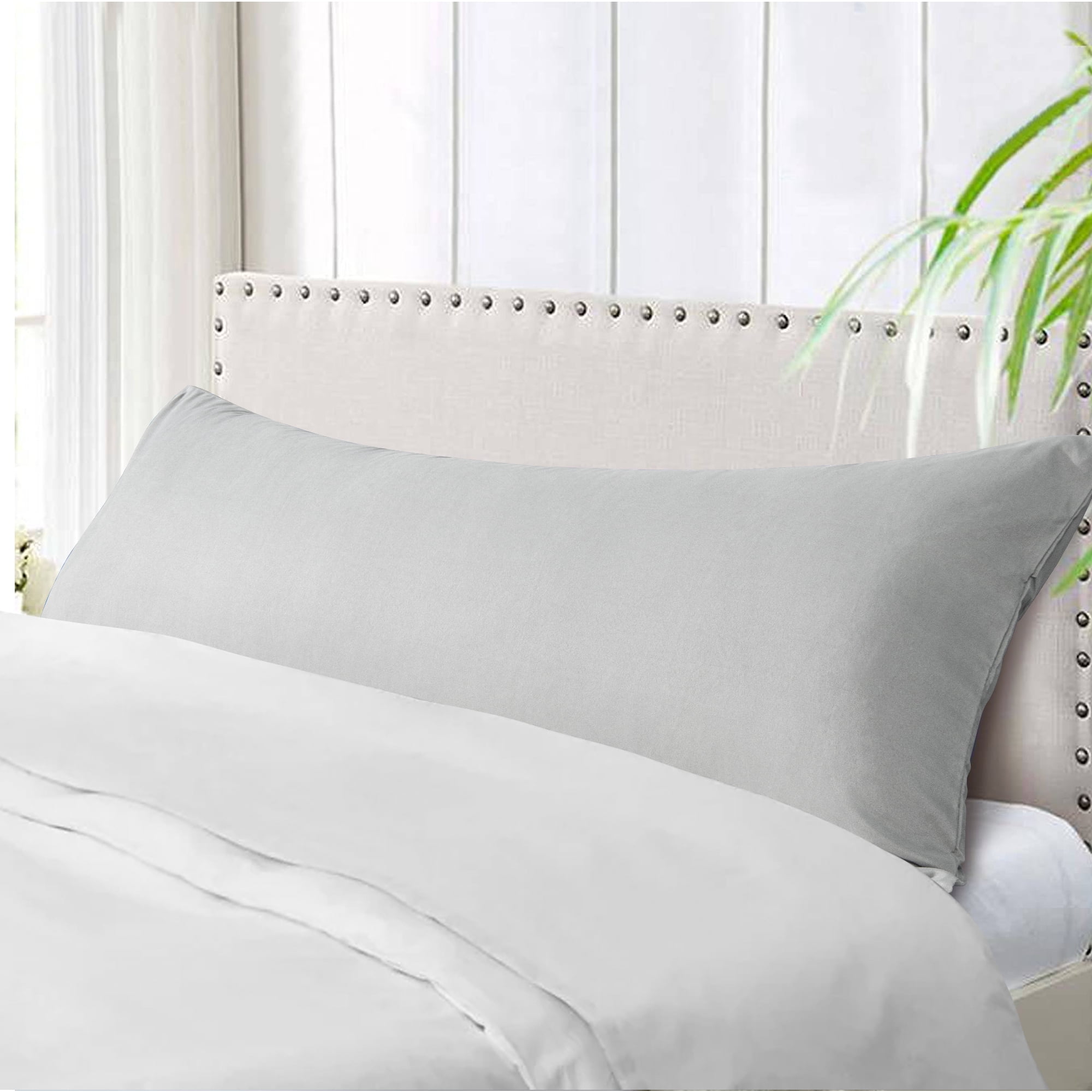 Organictune Full Length Body Pillowcase, 20x54 Inches, Light Gray ...