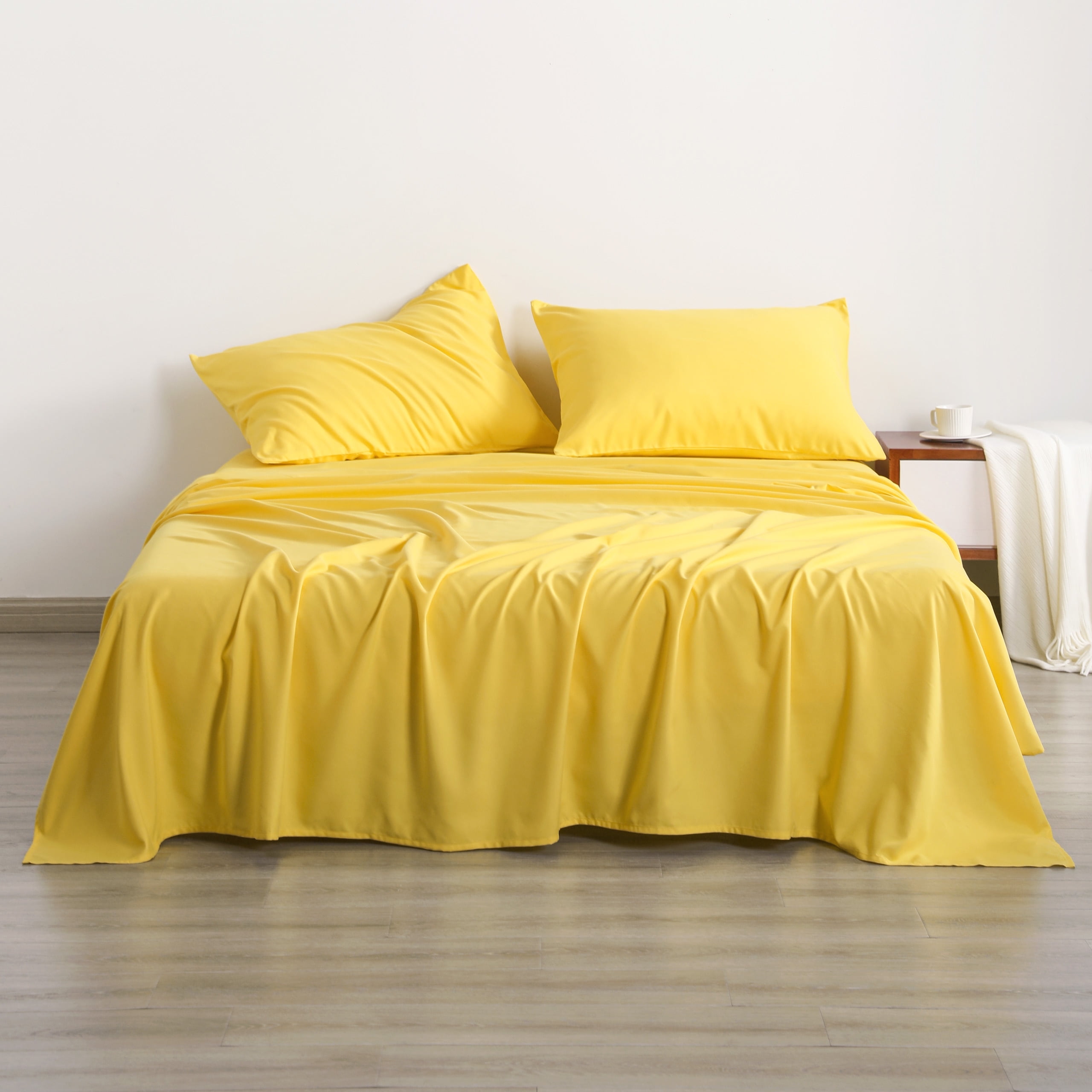 4-Piece Ultra Soft Microfiber Bed Sheet Set, Luxury Cozy Machine ...