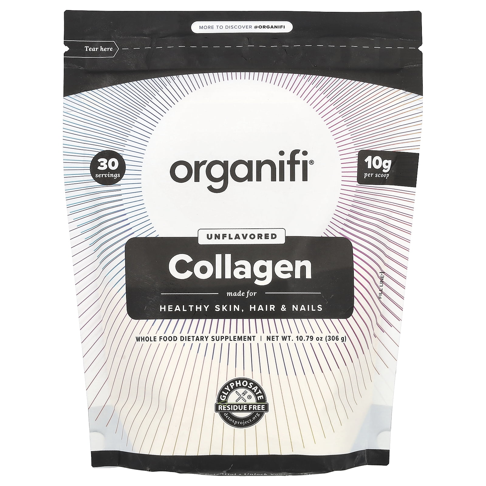 Organifi Collagen, Unflavored , 10.79 oz (306 g) - Walmart.com