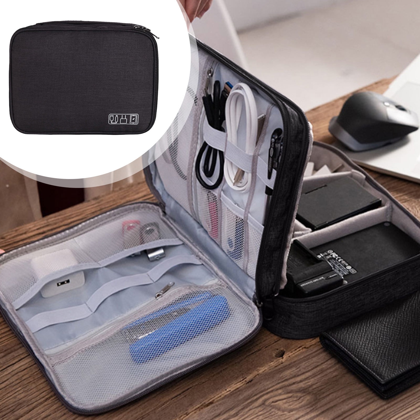Organizador accesorios electrónicos, estuche portátil tecnología ...