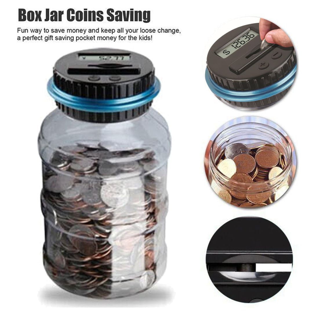 Organization And Storage Change Clear Gift Counter Digital Jar Bank ...