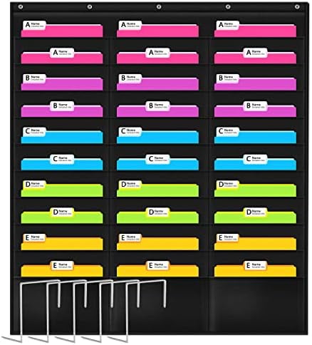 Organization Pocket Chart，Wall File Pocket Folder Organizer with 30 ...