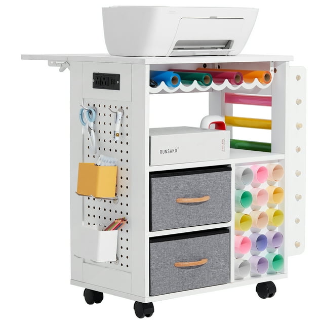 Organization and Storage Cabinet Cart Compatible with Cricut Machine ...