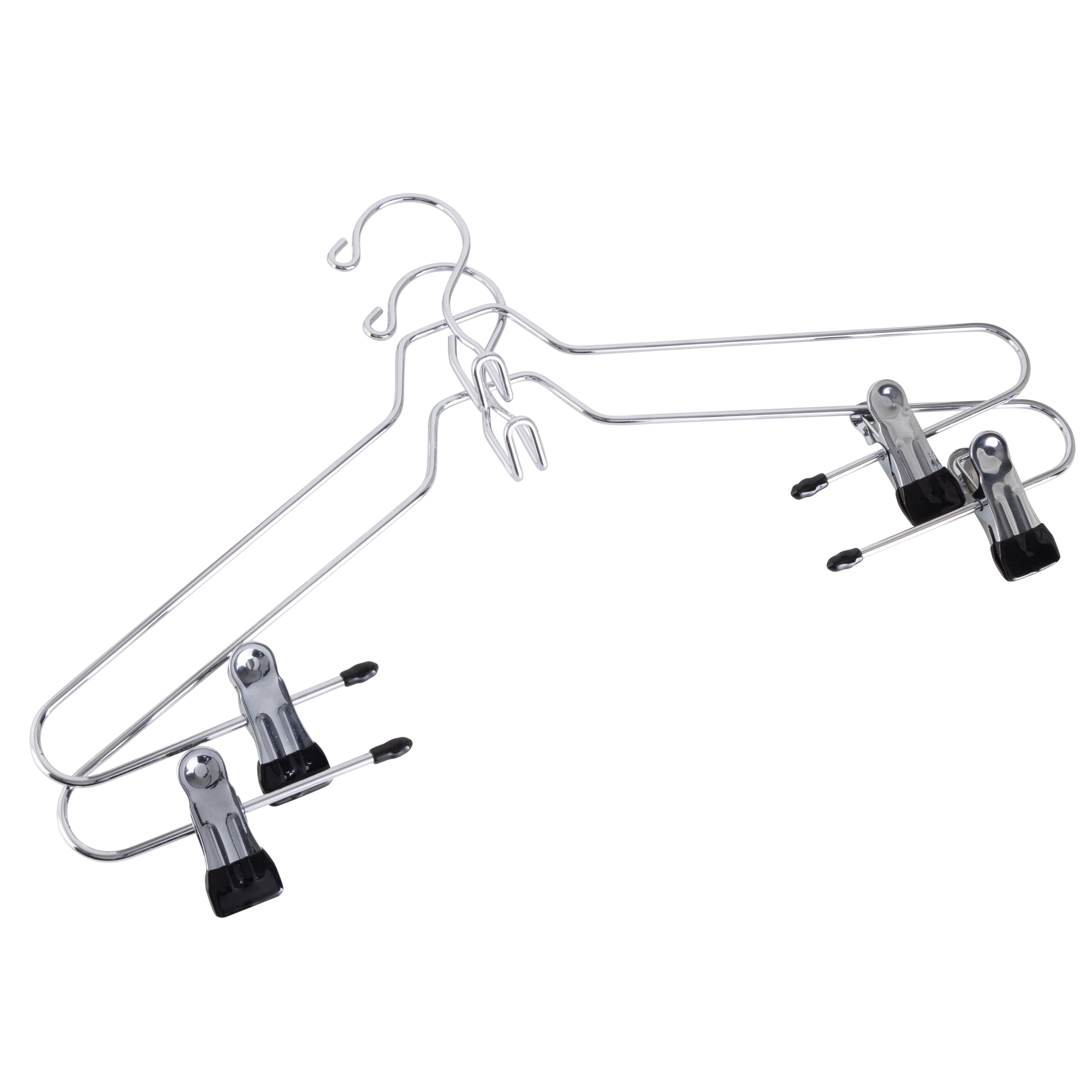 Organize It All 2 Pack Metal Hangers with Clips, Chrome - Walmart.com