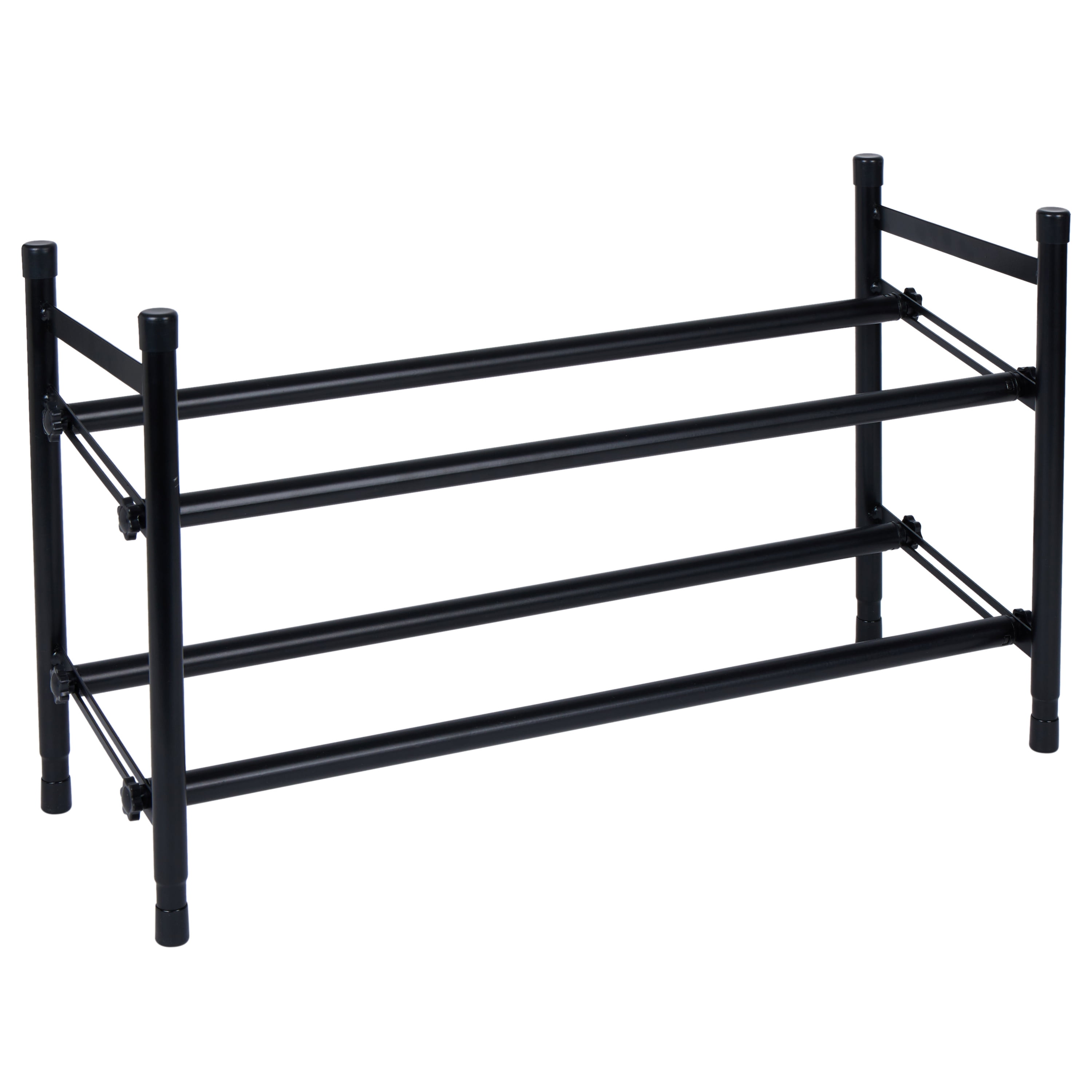 Organize It All 2 Tier Expandable Shoe Rack in Black - Walmart.com