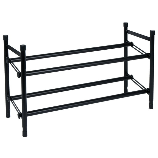 Organize It All 2 Tier Expandable Shoe Rack in Black - Walmart.com