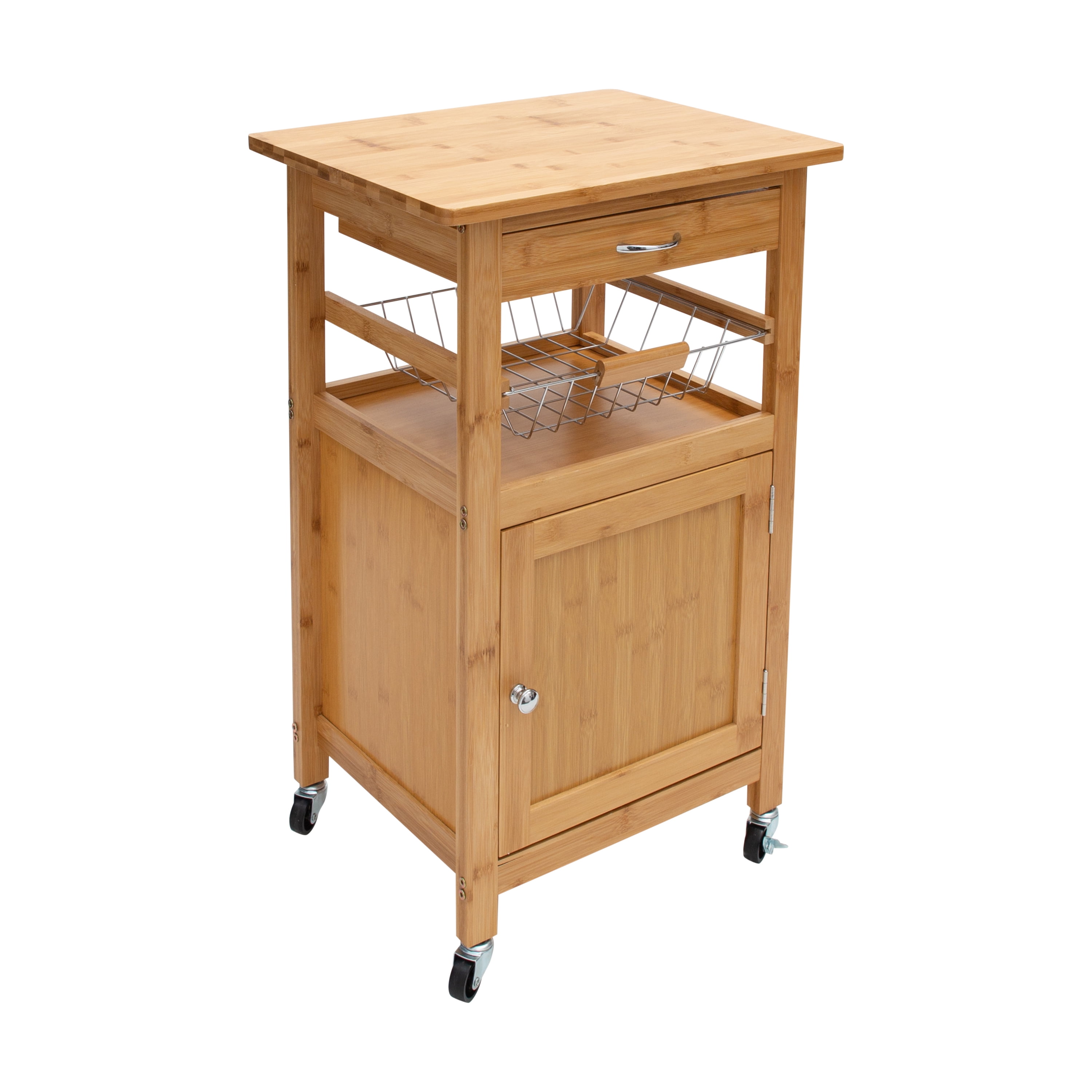 Organize It All Bamboo Rolling Kitchen Storage Cart - Walmart.com