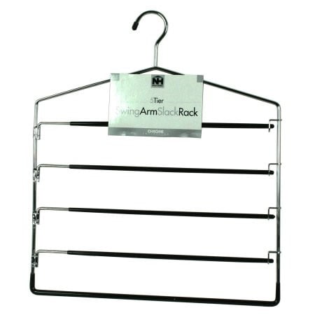 Organize It All Neu Home Chrome Slack Rack with 5 Tiers and Swing Arm ...