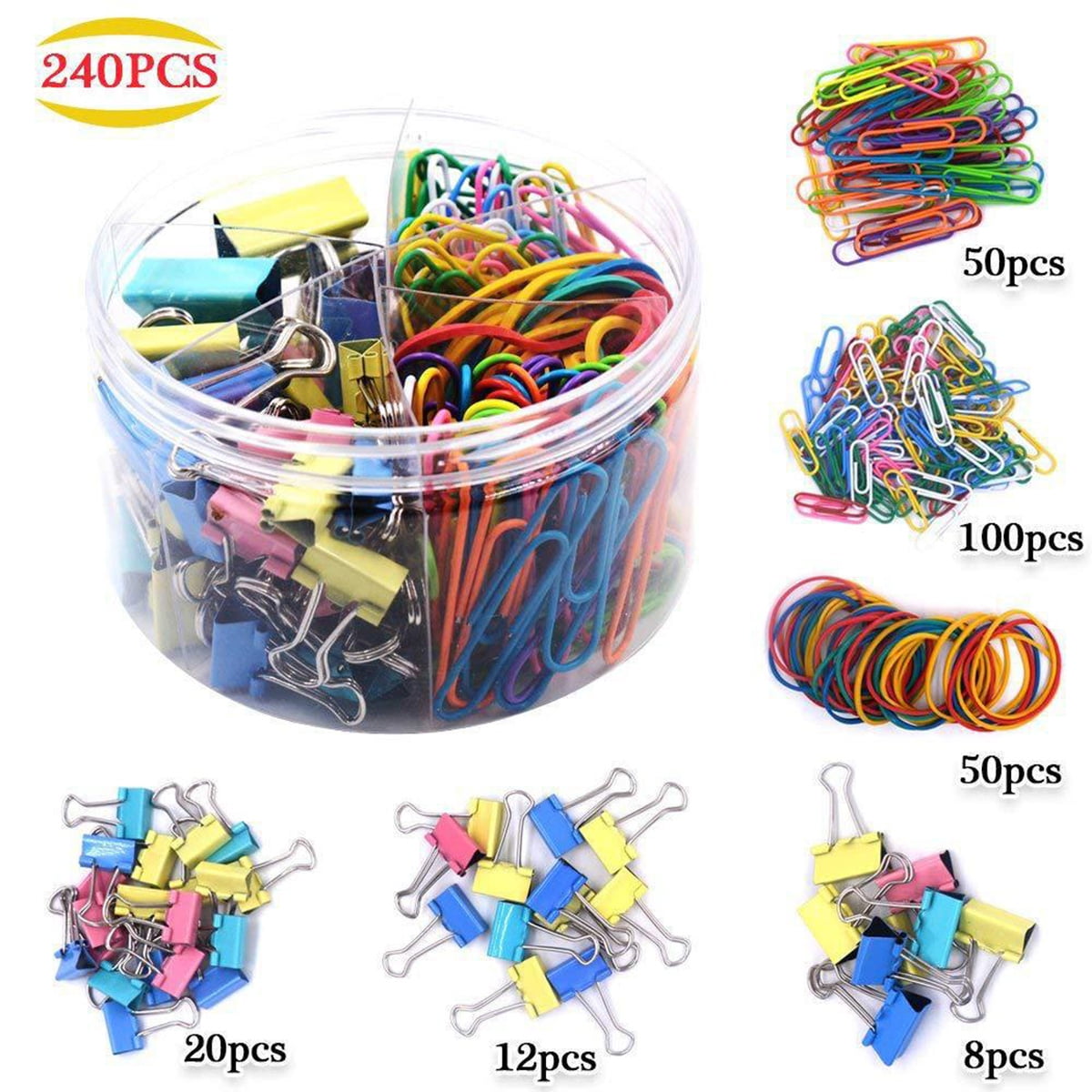 Organize Your Documents with 240PCS Colored Paper Clips Binder Clips ...